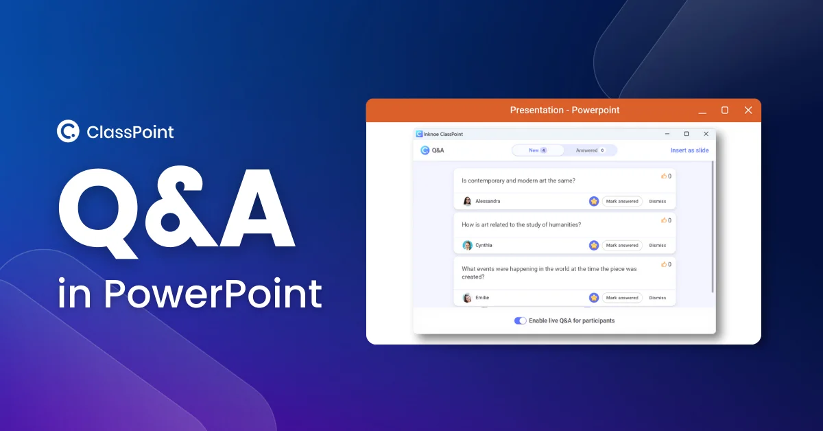 Live Q and A in PowerPoint | ClassPoint